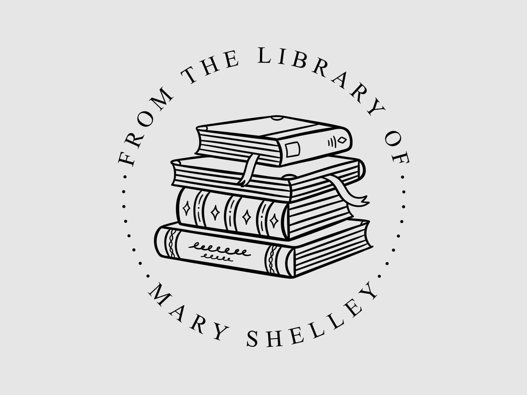 Stack of Books Stamp | From the Library of Book Embosser | Book Lover ...