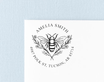 Bee Book Embosser Personalized From the Library of Rubber Stamp, Self ...