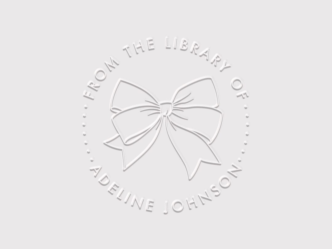 Double Bow Book Embosser Stamp Custom | Library Book Stamp | Coquette ...