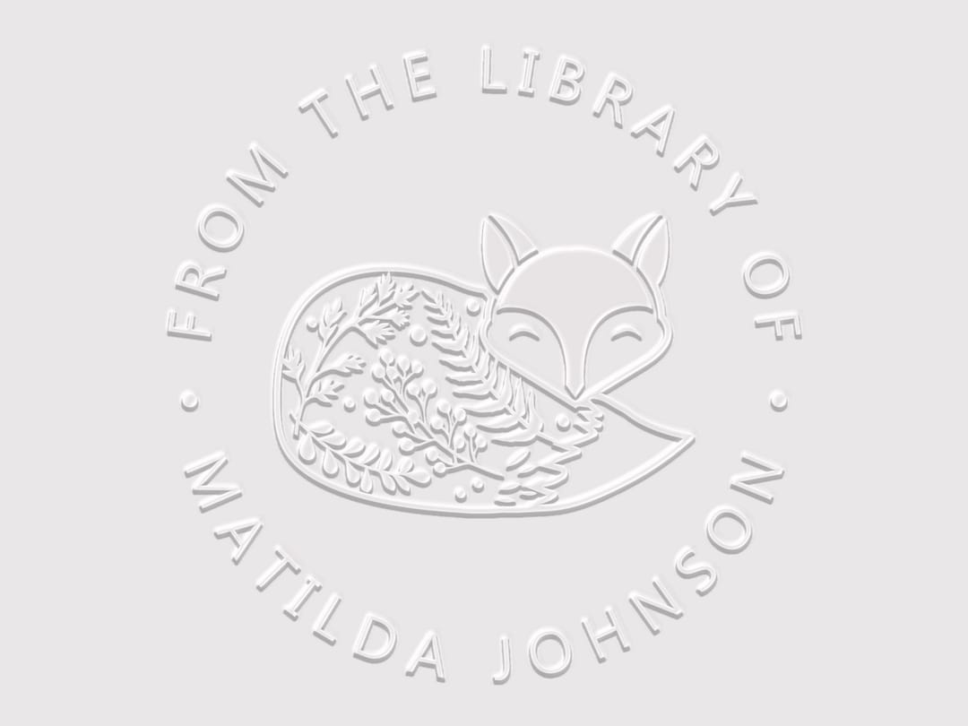 Fox Book Embosser Stamp | Kids Book Stamp Personalised | Fox Library ...