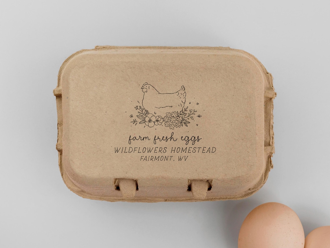 Custom Egg Carton Stamp | Egg Stamp Personalized | Farm Fresh Chicken ...