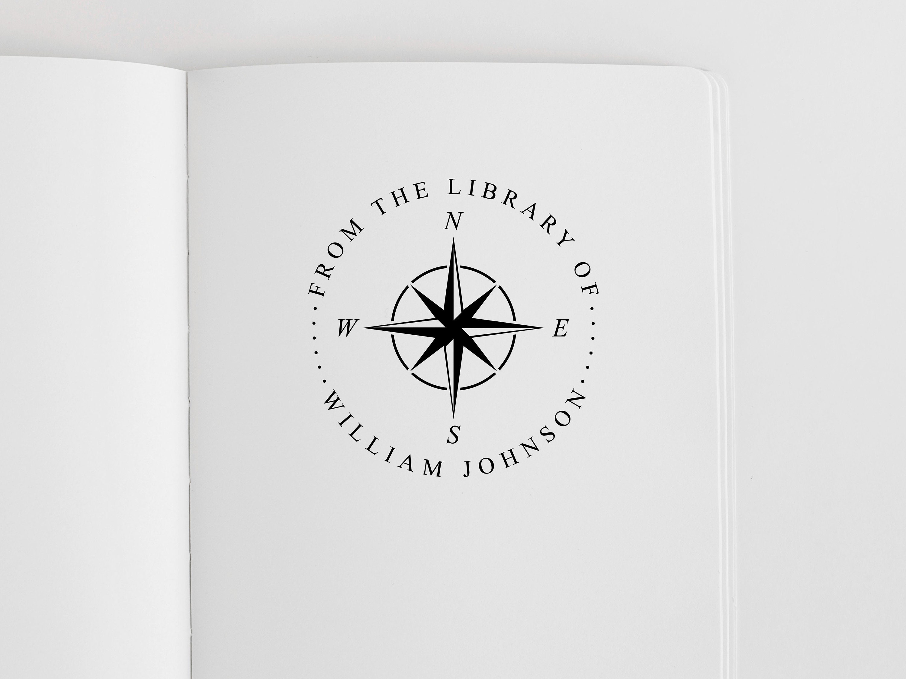 Compass Book Embosser Personalized, History Classroom Library Stamp ...