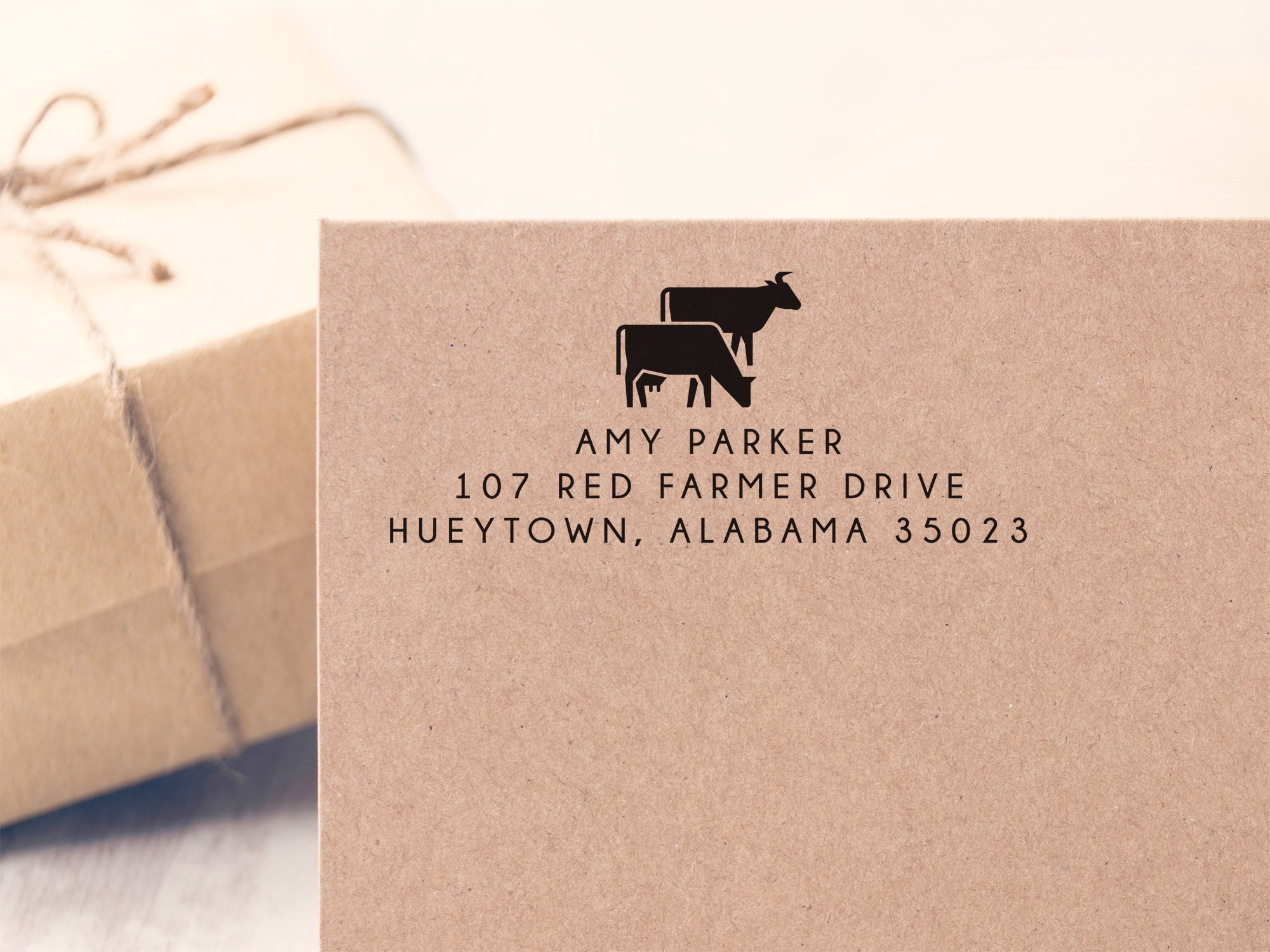 Cow Return Address Stamp Self Inking Cow Address Stamp Farm | Etsy