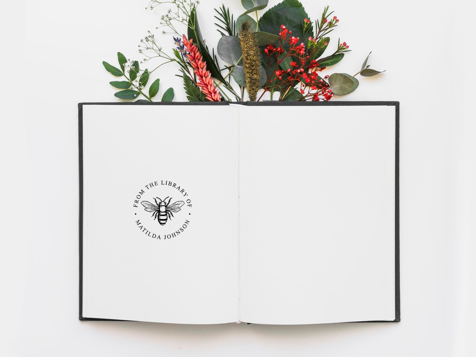 Bee Book Embosser Personalized Bee Library Embosser Stamp - Etsy