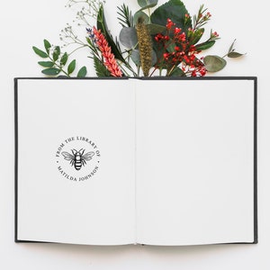 Bee Book Embosser Personalized Bee Library Embosser Stamp - Etsy