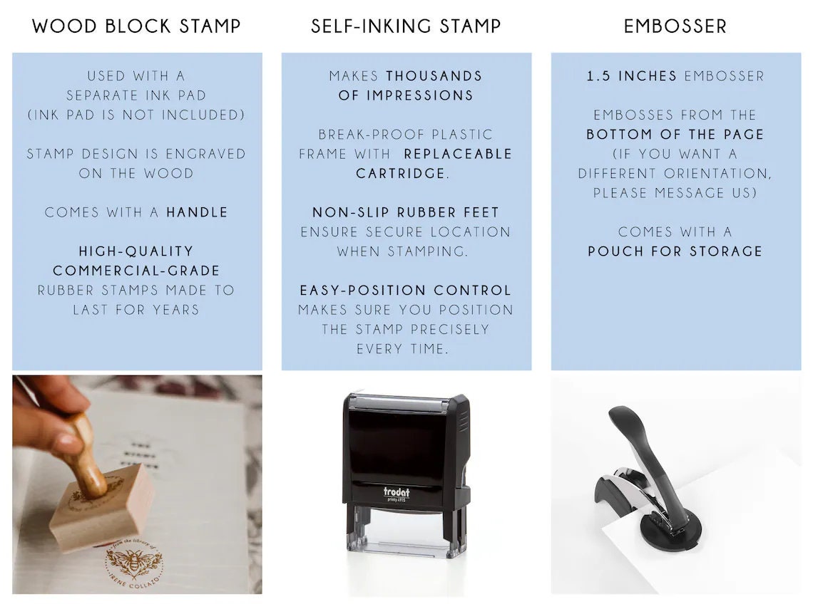 Bow Library Book Embosser Stamp | Bow Aesthetics Book Stamp ...