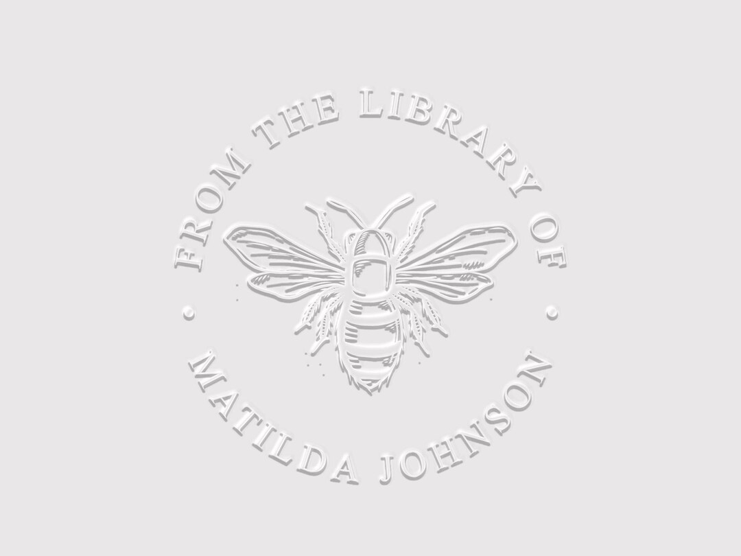 Bee Book Embosser Personalized | Bee Library Embosser Stamp | Rubber ...