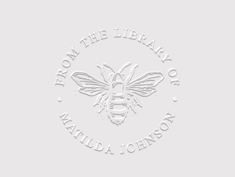 Bee Book Embosser Personalized Bee Library Embosser Stamp - Etsy