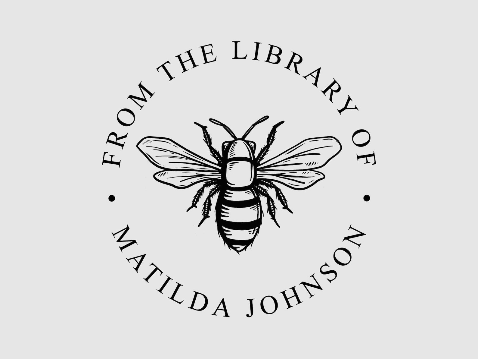 Bee Book Embosser Personalized Bee Library Embosser Stamp Rubber Stamp ...