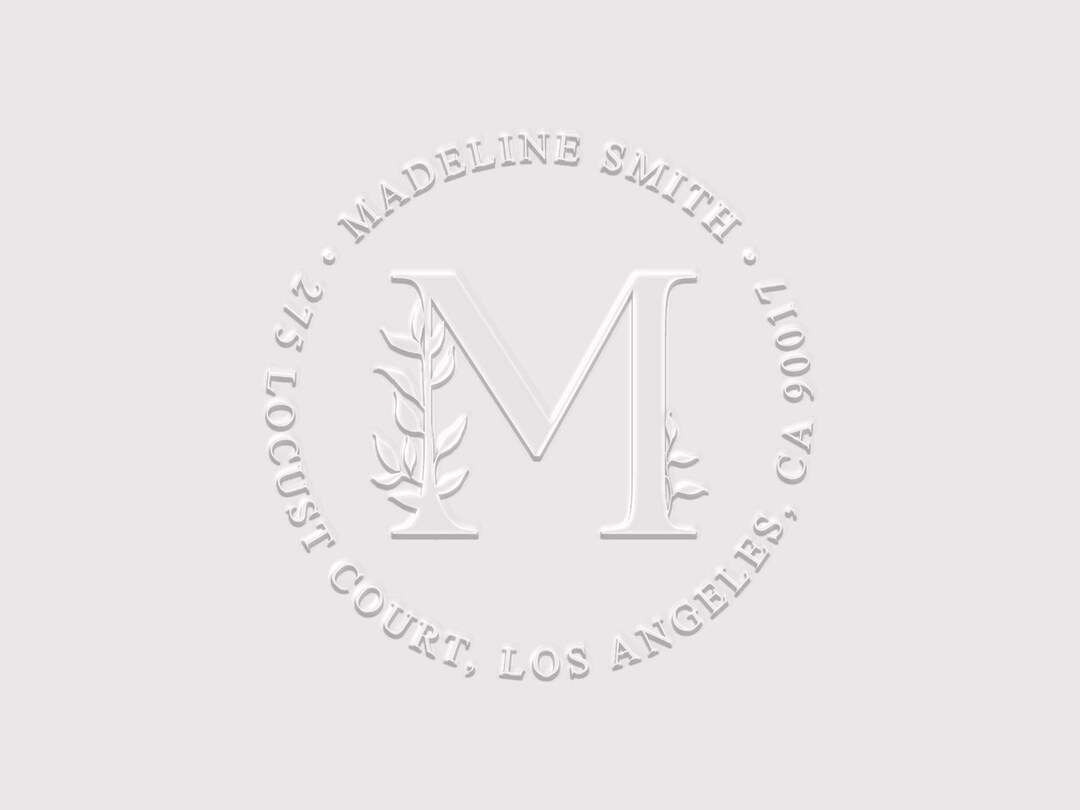 Initial Return Address Embosser | Monogram Address Stamp | 1.5 X 1.5 ...