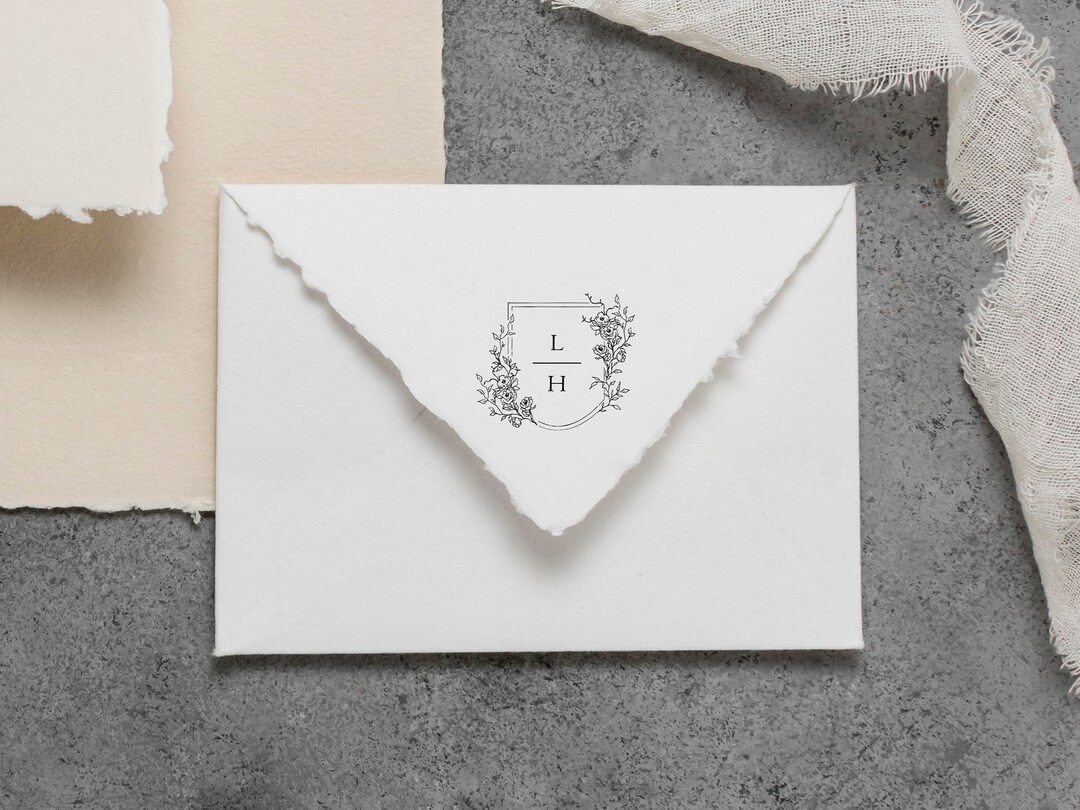 Wedding Crest Monogram Stamp | Wedding Logo Embosser | Couple Name ...
