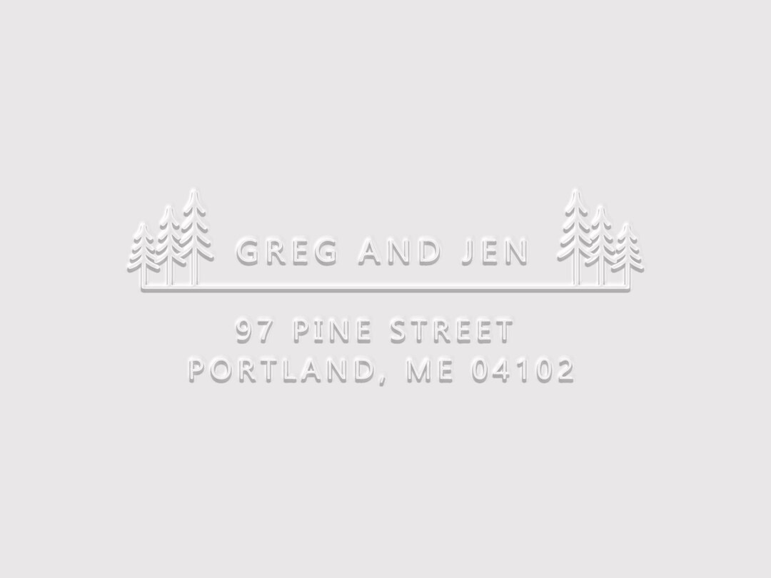 Return Address Embosser | Pine Trees Address Embosser | Wedding Address ...