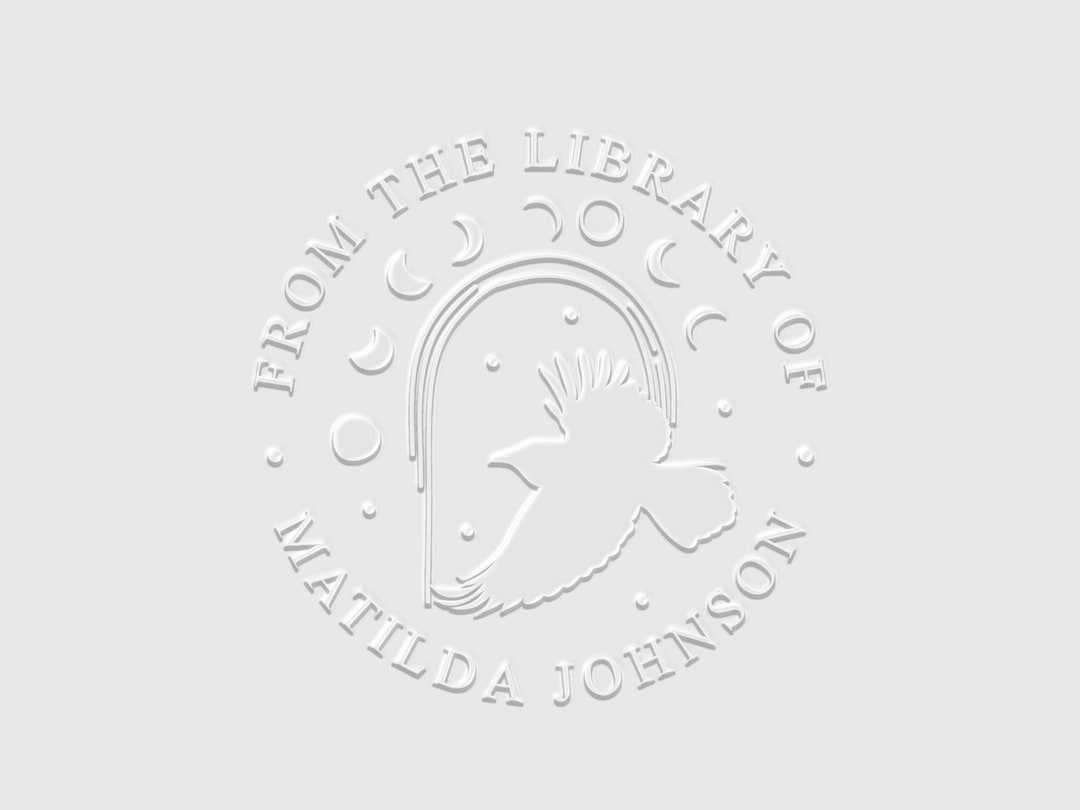Raven Bird Book Embosser | Luna Library Book Embosser | Moon Book Stamp ...