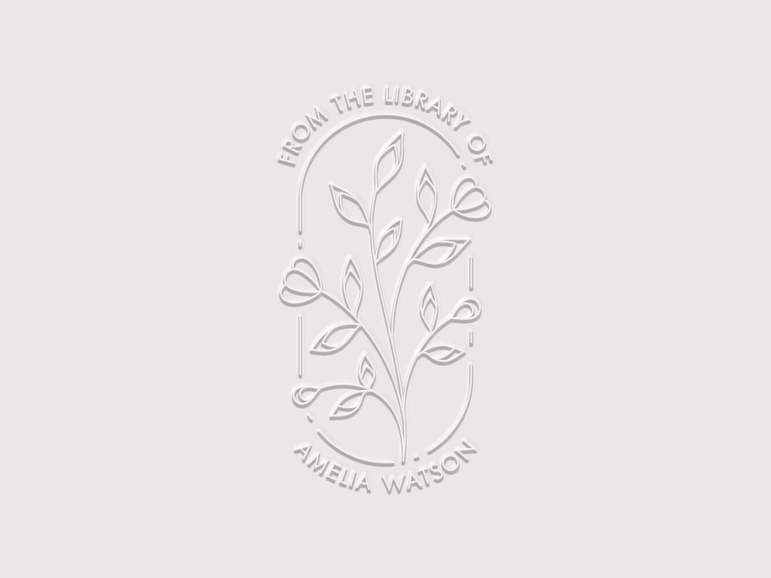 Minimalist Floral Book Embosser | Flower Library Book Stamp | Custom ...