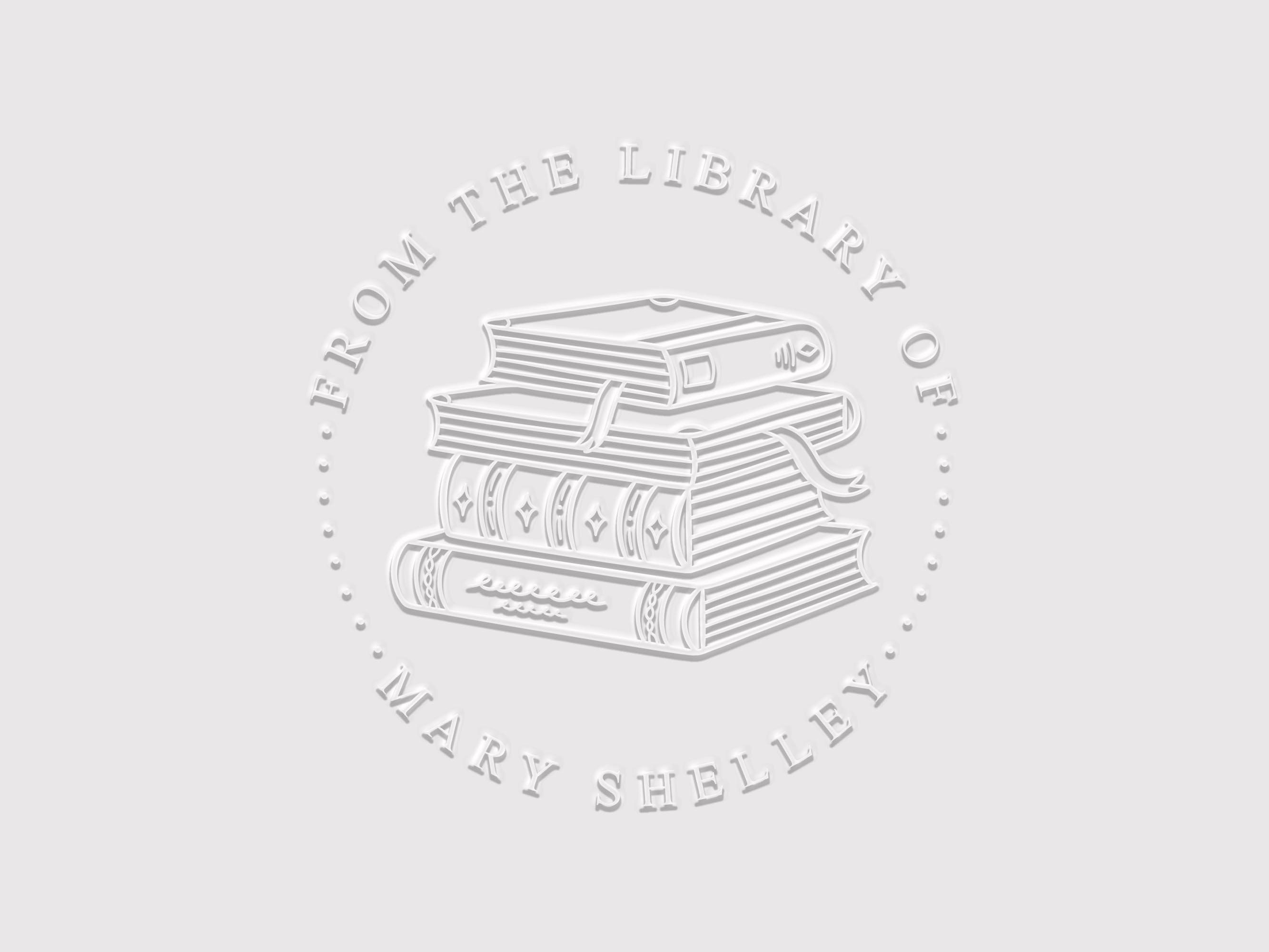 Stack of Books Stamp | From the Library of Book Embosser | Book Lover ...