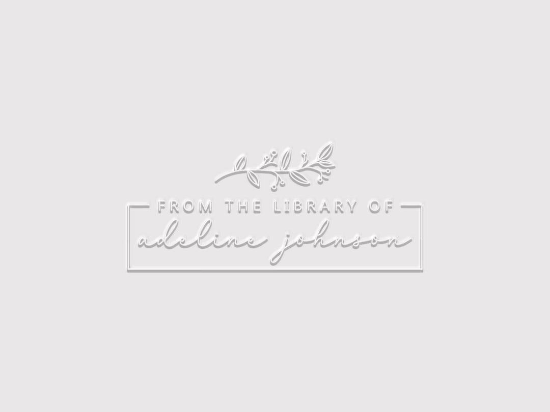 Greenery Book Embosser Personalised | Book Plate Embosser | Rubber ...