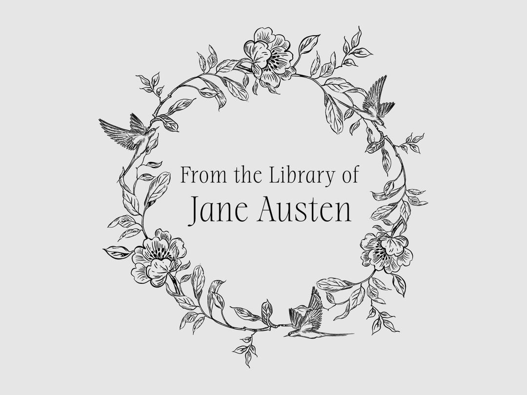 Victorian Floral Ex Libris Stamp, Personalized Library Stamp With ...