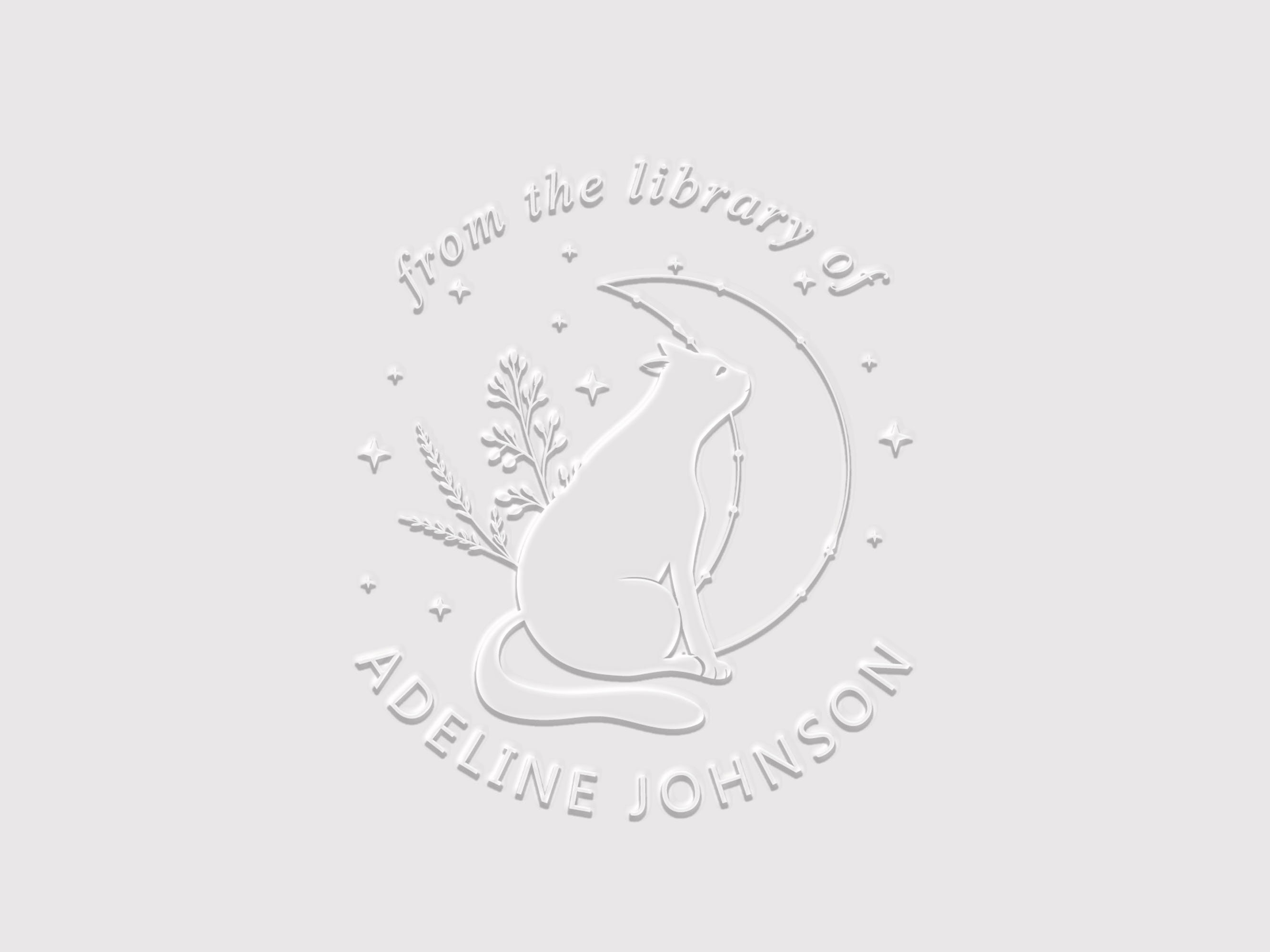 Cat Book Embosser Cat Embossing Stamp From the Library of - Etsy