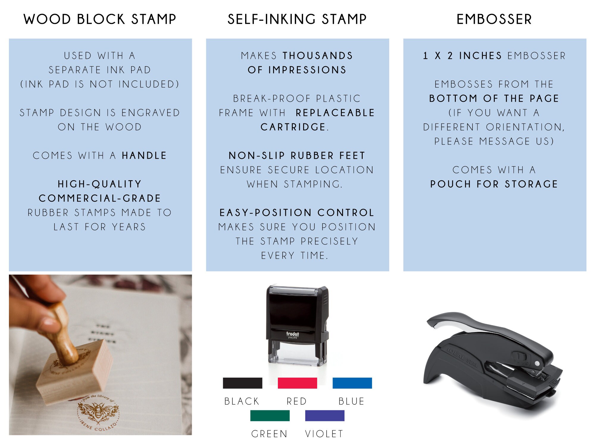 Greenery Book Embosser Personalised Book Plate Embosser - Etsy