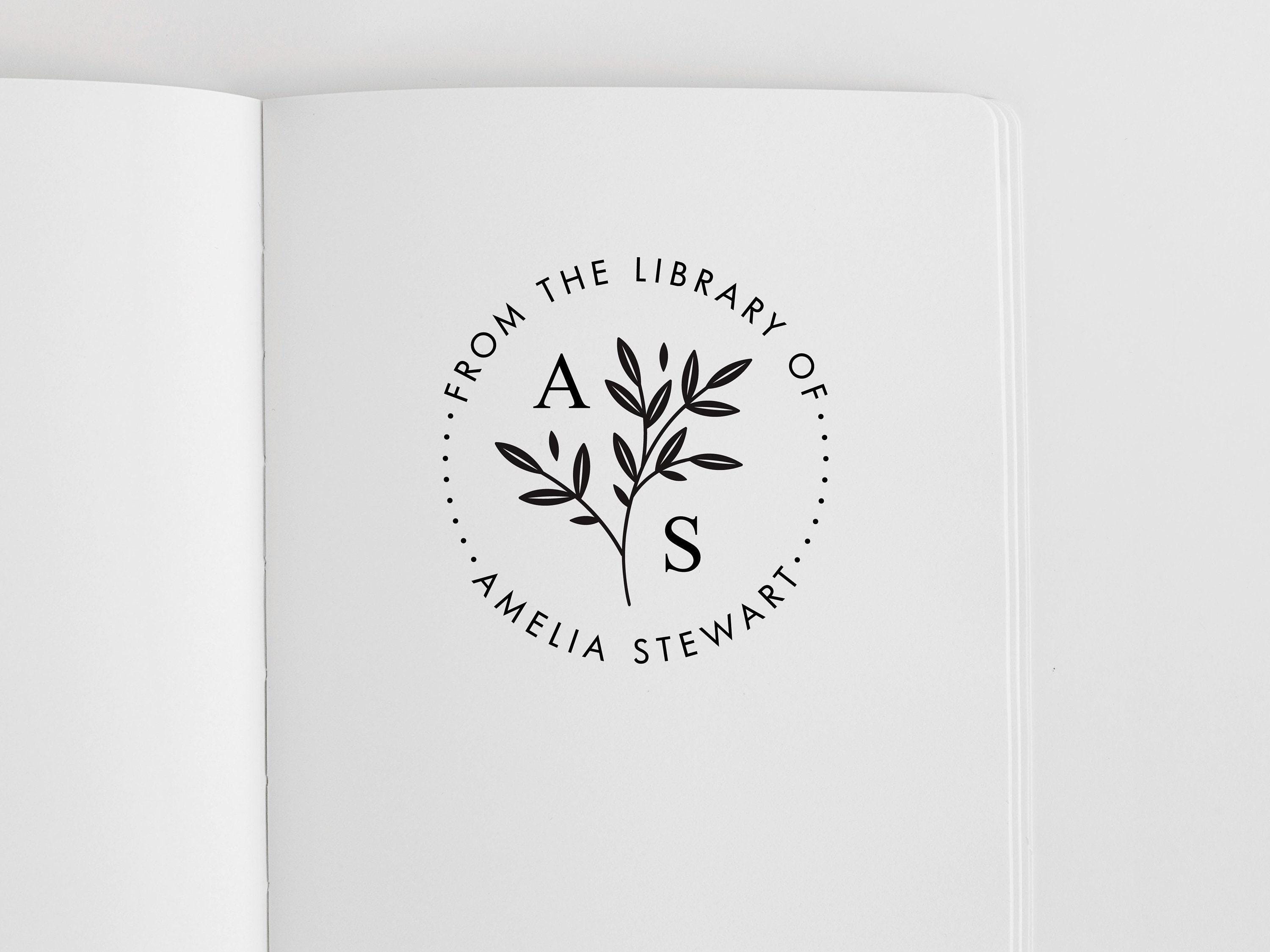 Custom Book Embosser Name Initials, Monogram Personalized Book Stamp ...