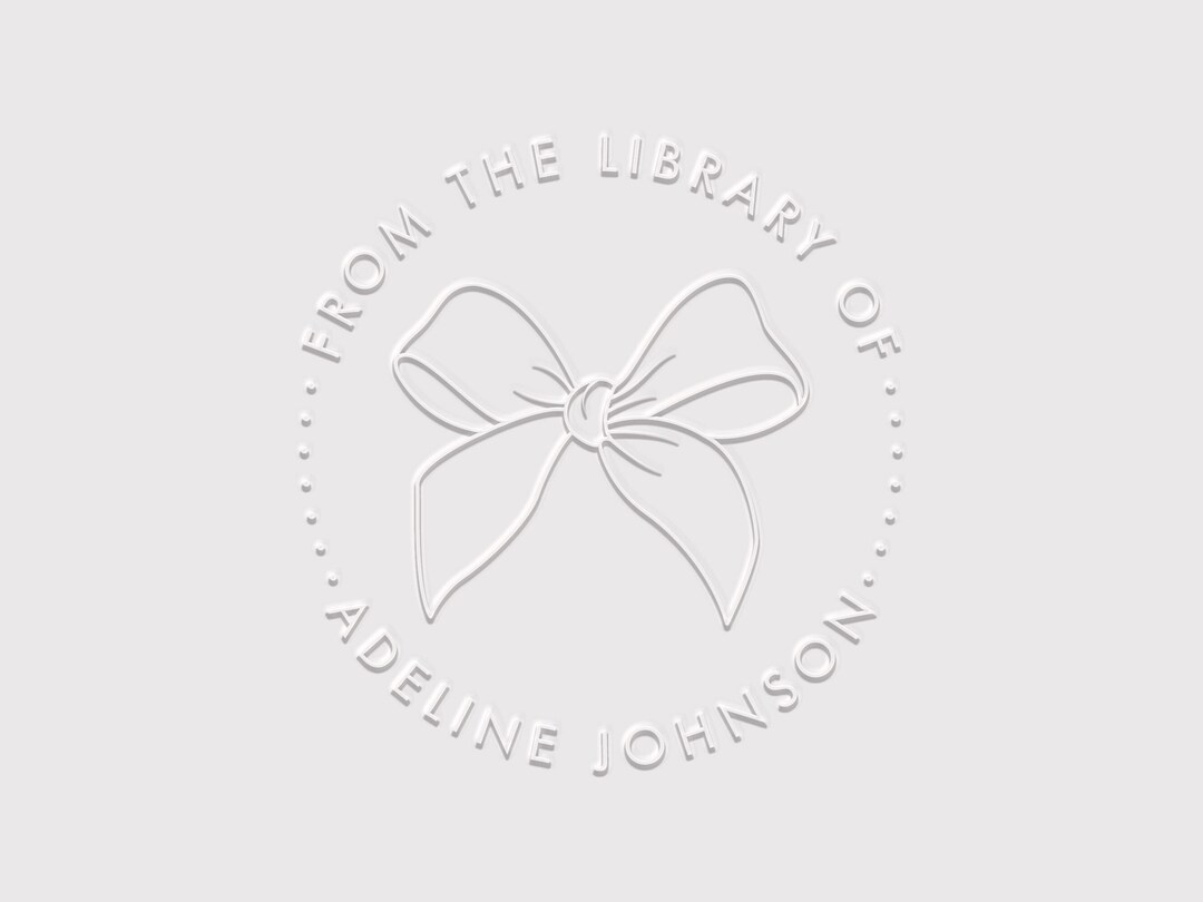 Bow Library Book Embosser Stamp | Bow Aesthetics Book Stamp ...