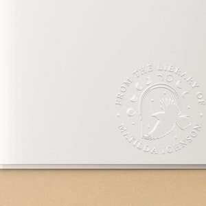 Raven Bird Book Embosser | Luna Library Book Embosser | Moon Book Stamp ...