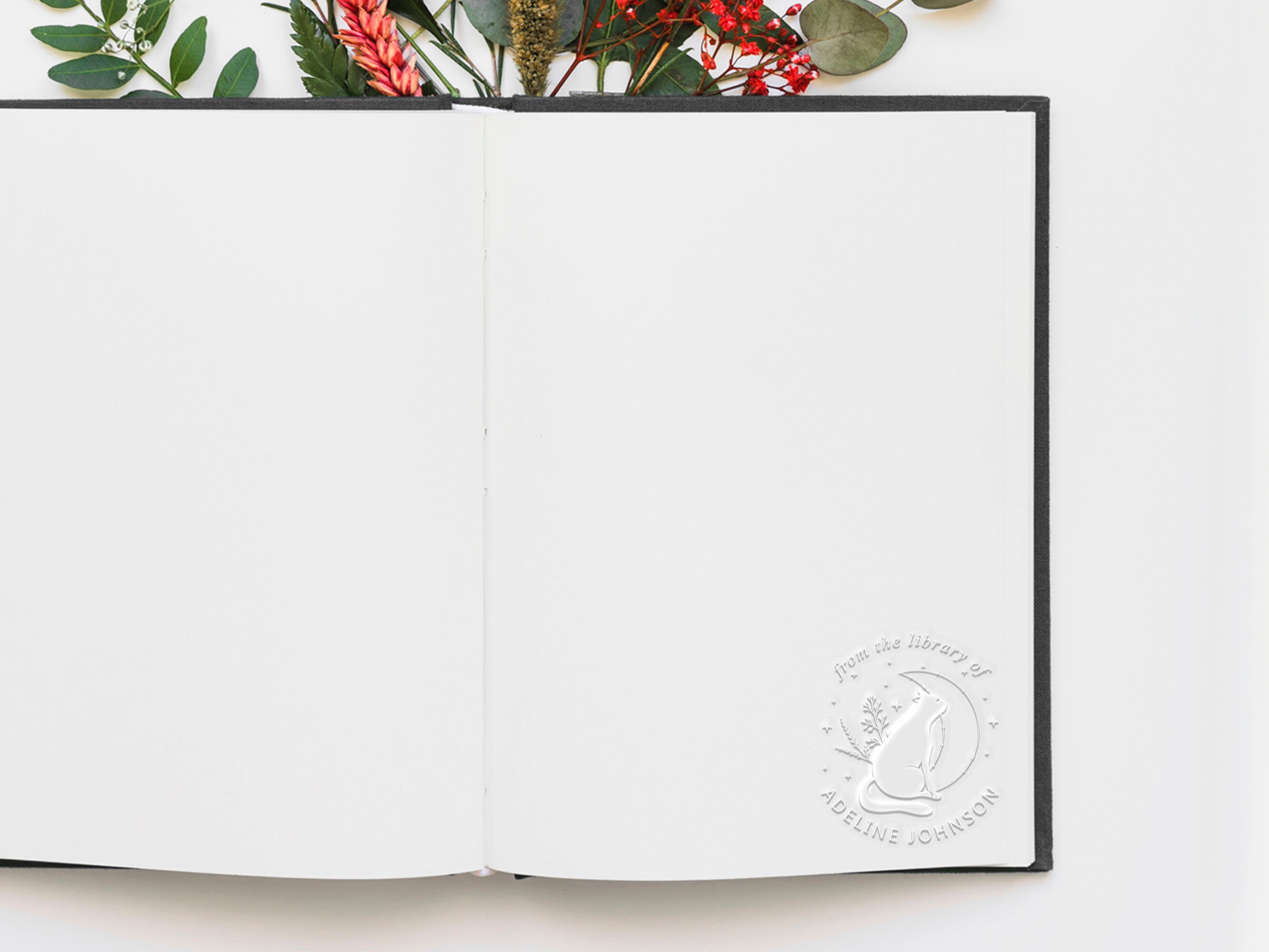 Cat Book Embosser Cat Embossing Stamp From the Library of - Etsy