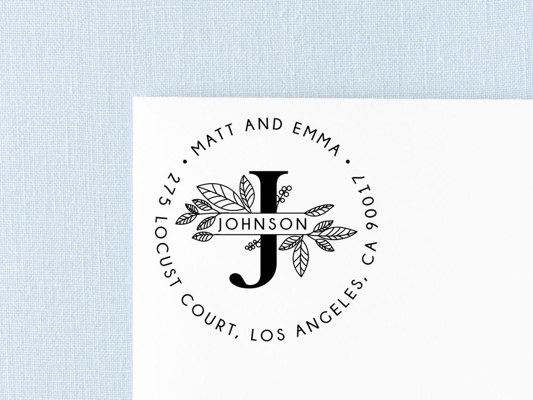 Return Address Stamp | Family Address Stamp | Monogram Address Stamp ...
