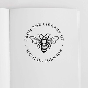 Bee Book Embosser Personalized Bee Library Embosser Stamp - Etsy