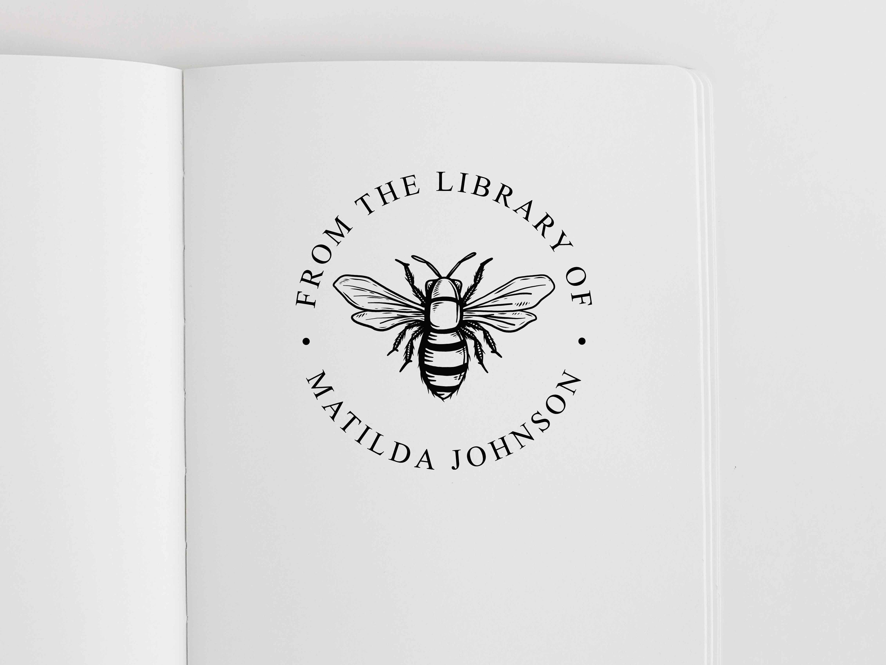 Bee Book Embosser Personalized Bee Library Embosser Stamp - Etsy