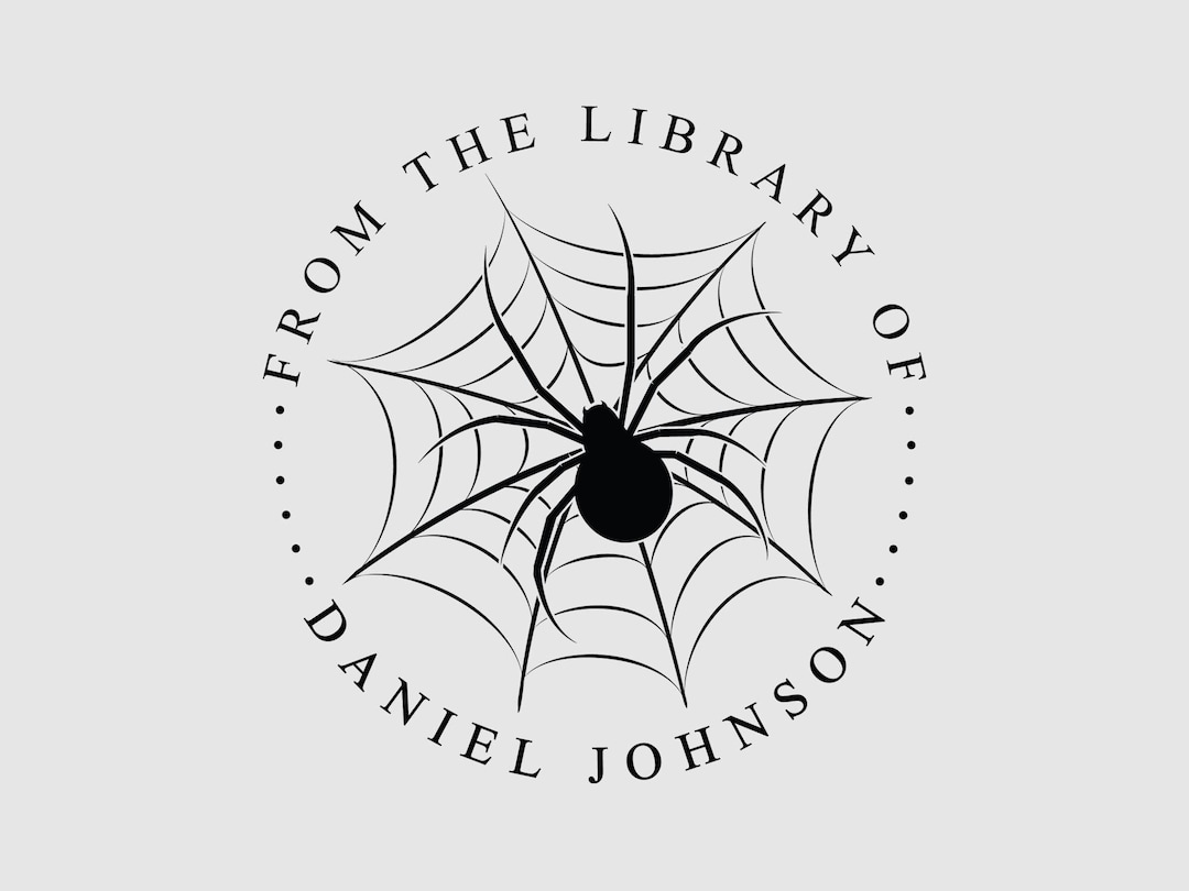 Spider Book Stamp Personalized | Horror Library Stamp | Ex Libris Stamp ...