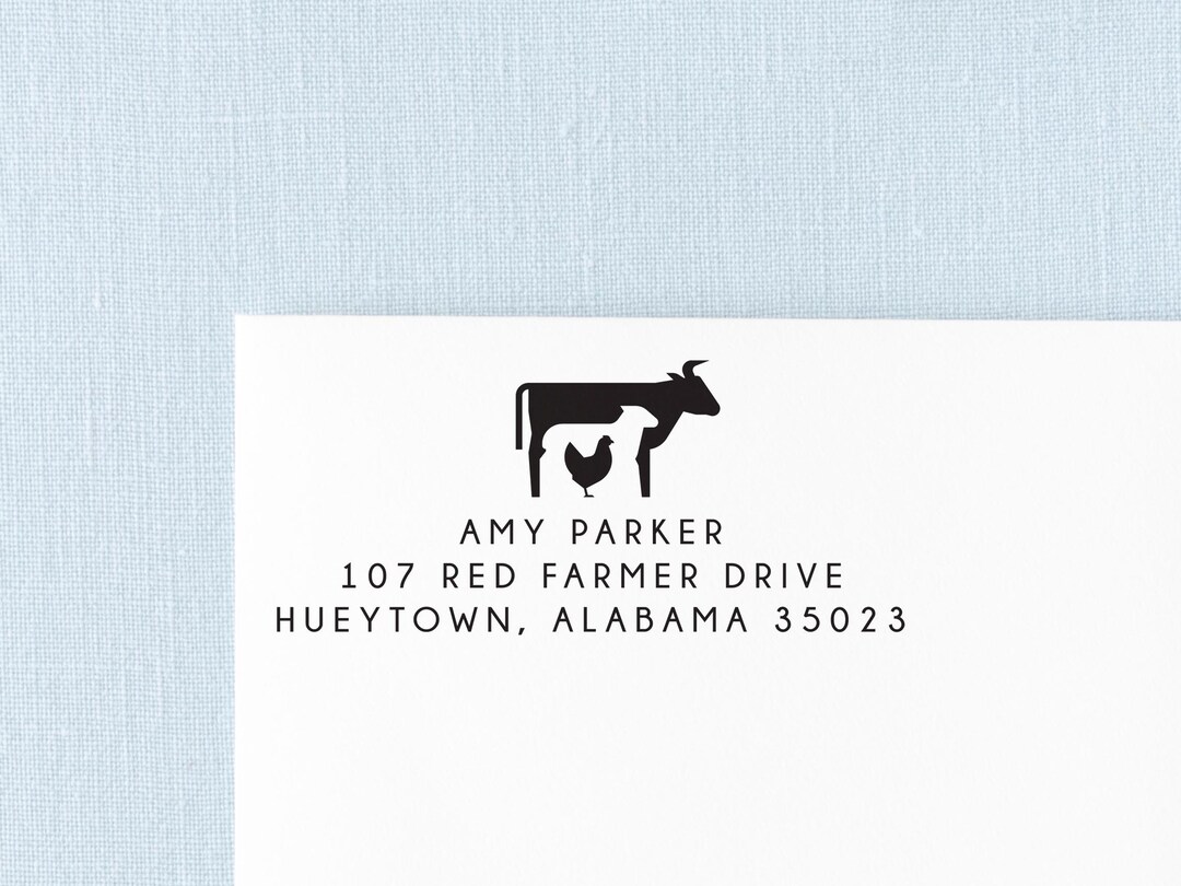 Return Address Stamp Self Inking, Farm Address Stamp, Family Address ...