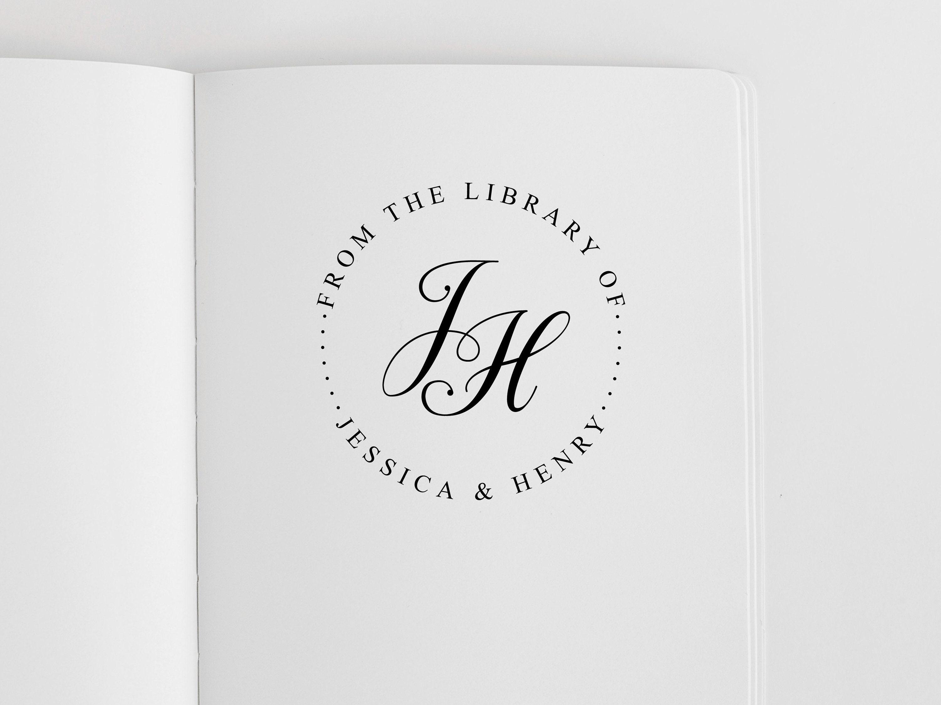 Monogram Book Embosser Personalized | Bookplate Stamp | Initial Book ...