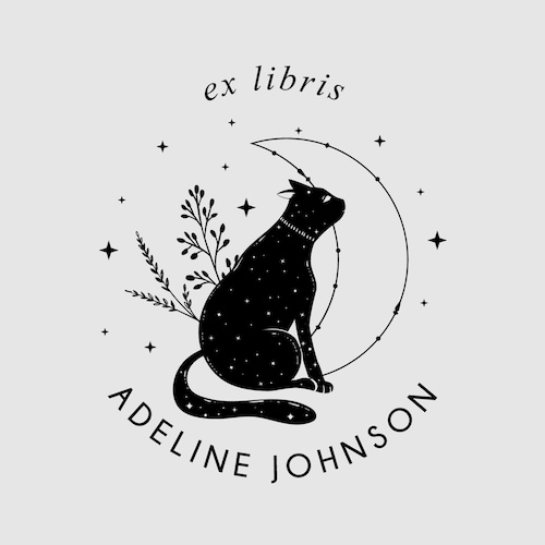 Cat Library Stamp Custom Self Inking Ex Libris Stamp Book - Etsy