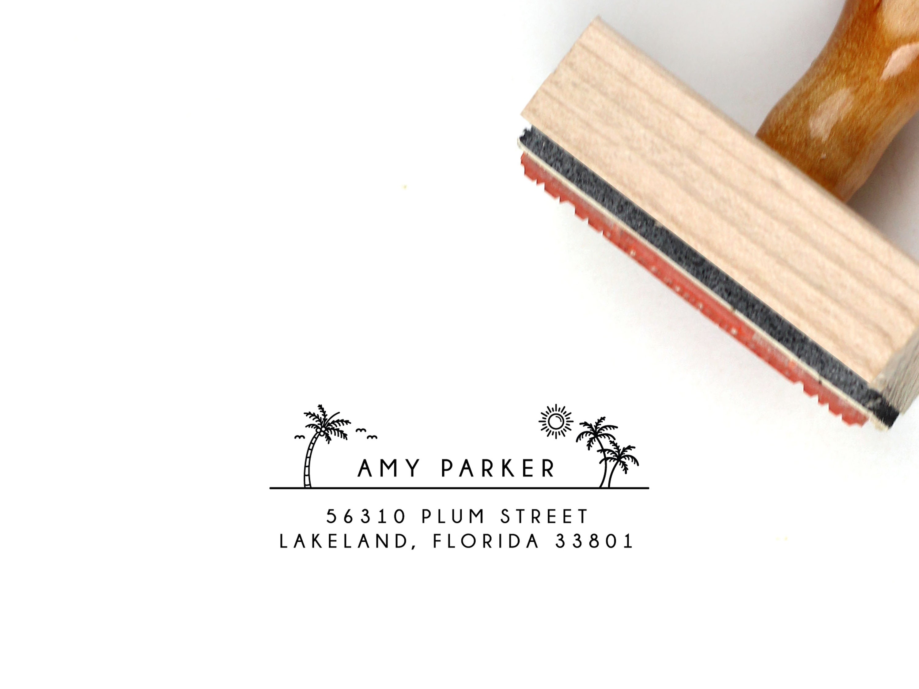 Palm Tree Return Address Stamp Self Inking Custom Address - Etsy