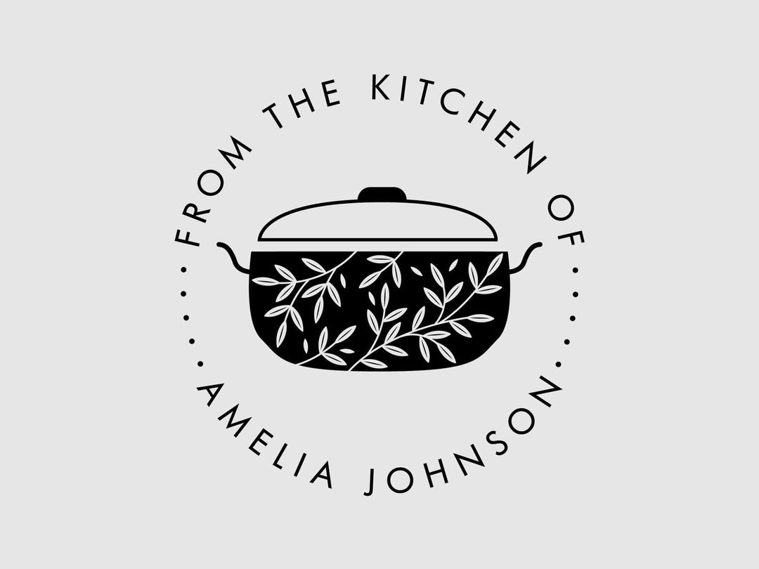 From the Kitchen of Stamp | Cooking Pot Logo Stamp | Food Packaging ...