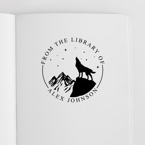 Wolf Book Embosser | Howling Wolf Library Stamp | Fantasy Book Stamp ...