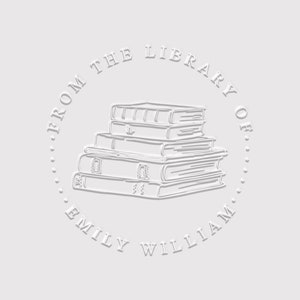 Custom Book Stamp Personalized | Book Stack Stamp | Gifts for Readers ...