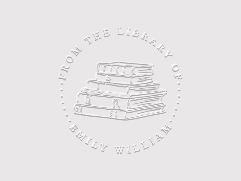 Custom Book Stamp Personalized | Book Stack Stamp | Gifts for Readers ...
