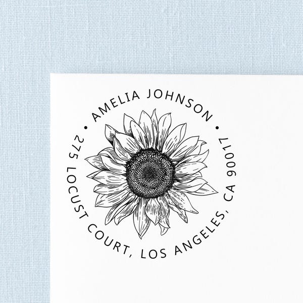 Sunflower Stamp - Etsy