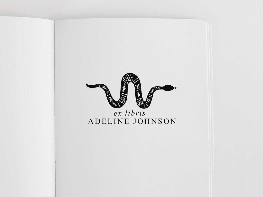 Book Stamp Personalized | Snake Ex Libris Stamp | Library Stamp ...