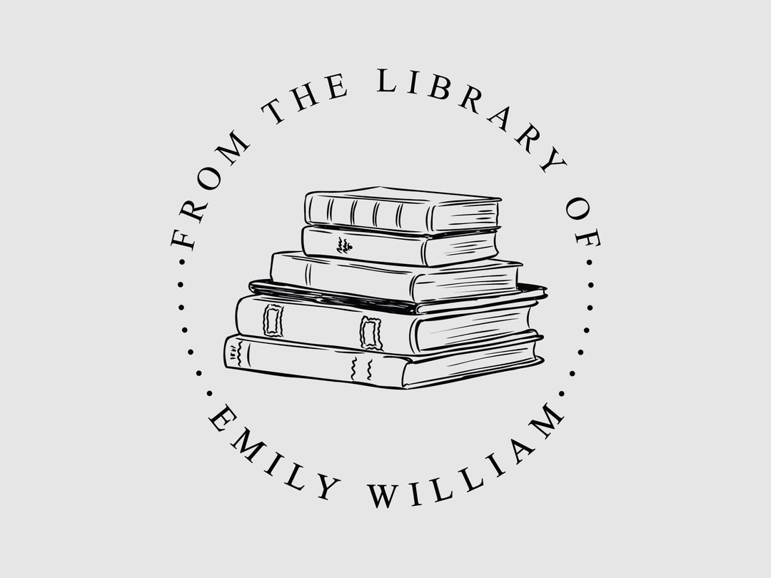 Custom Book Stamp Personalized | Book Stack Stamp | Gifts for Readers ...
