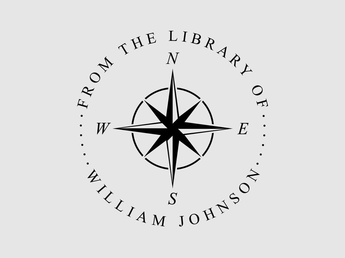 Compass Book Embosser Personalized, History Classroom Library Stamp ...