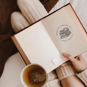 Book Pile Book Embosser | Personal Library Book Label | From the ...