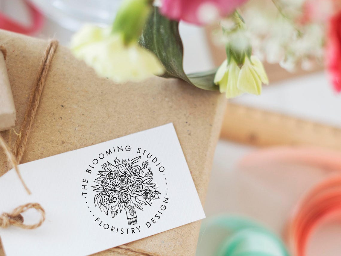Floral Bouquet Stamp | Florist Label Stamp | Flower Market Stamp ...