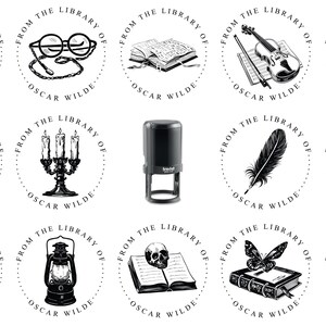 Dark Academia Book Stamp Personalized, Custom Gothic Vintage Library ...