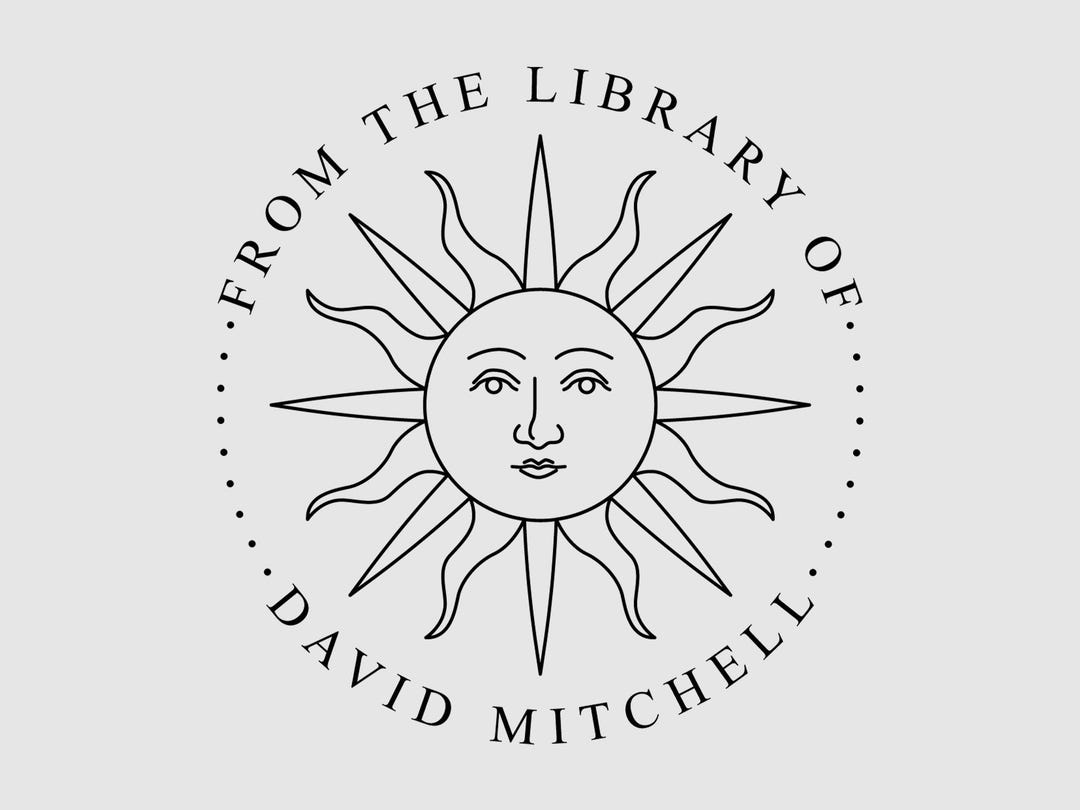 Sun Face Book Stamp Personalized Celestial Library Book Embosser Rubber ...