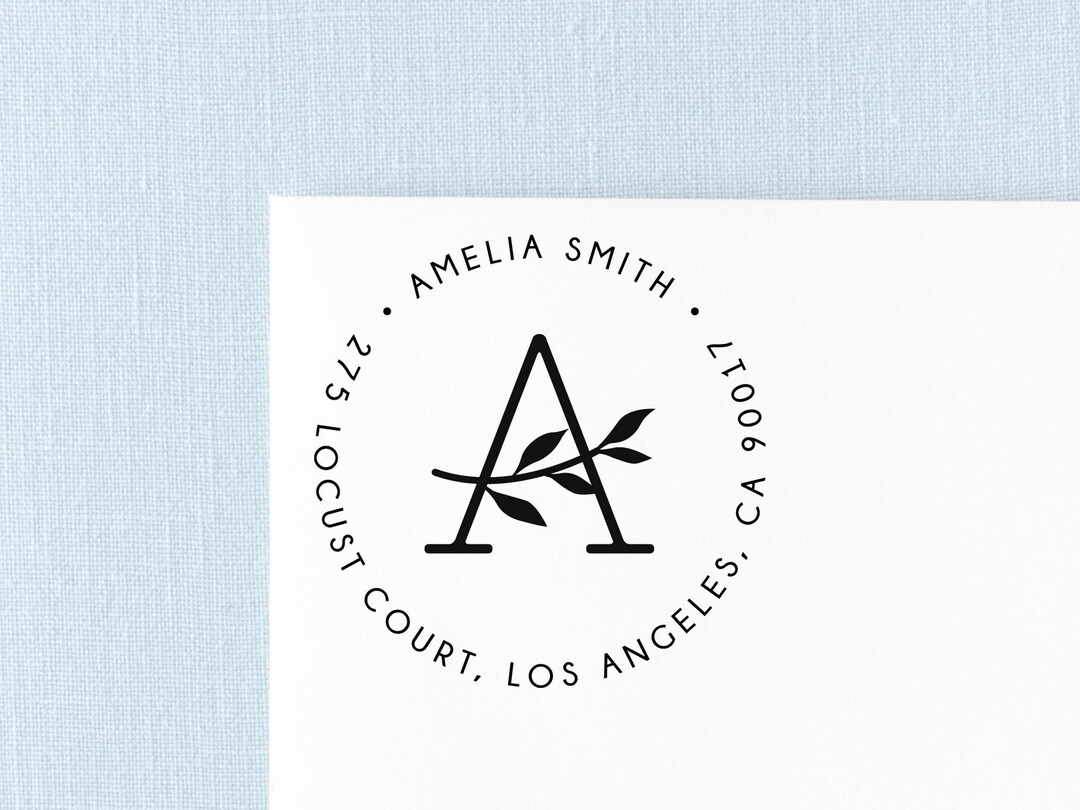 Return Address Stamp Self Inking, Round Address Stamp, Custom Address ...