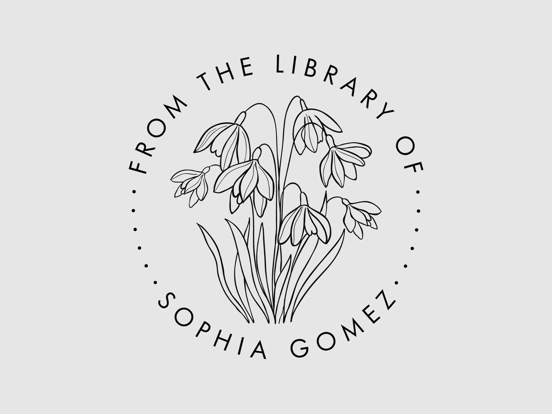 Birth Month Flower Book Stamp | Birthday Flower From the Library of ...