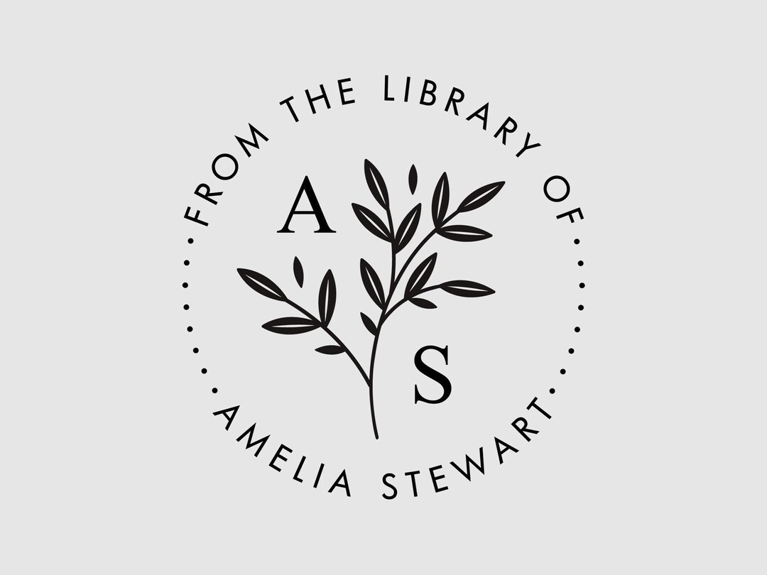 Custom Book Stamp Name Initials | Monogram Personalized Library Book ...